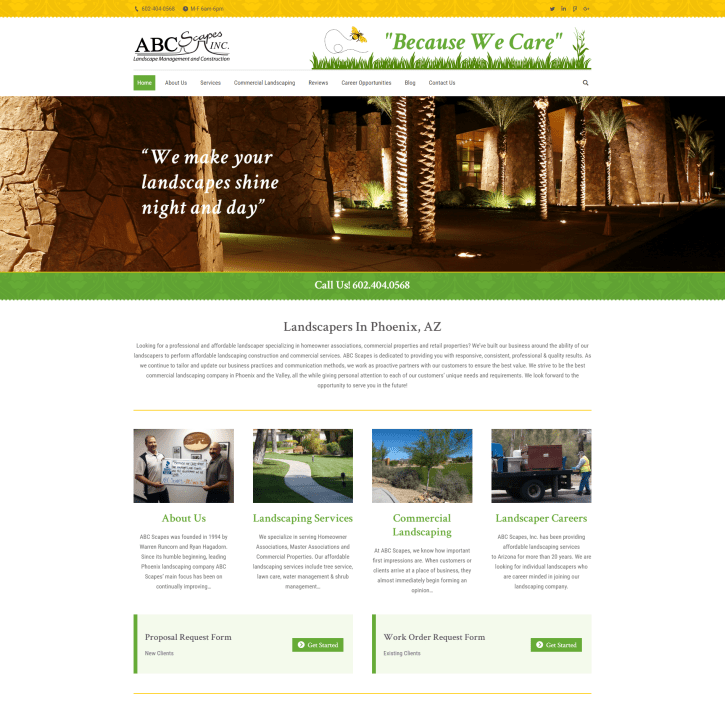 Web Design and Development Portfolio - ABC Scapes